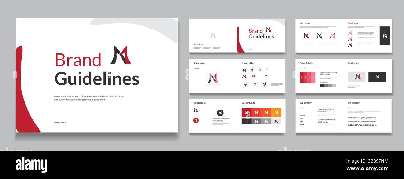 Professional Modern Landscape Brand Guidelines Template Stock Vector ...