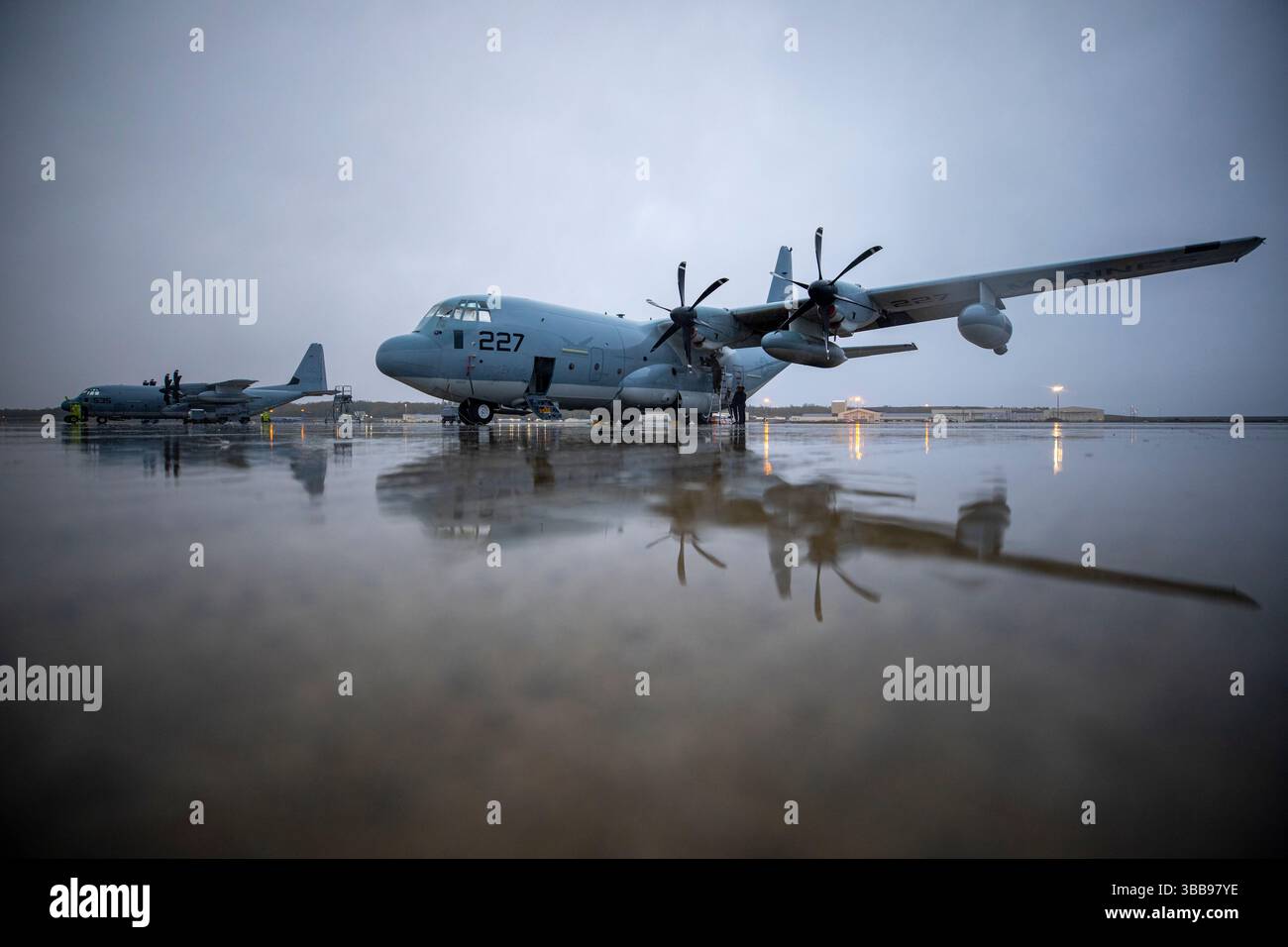 U.S. Marine Corps KC-130J Super Hercules aircraft with Marine Aerial ...