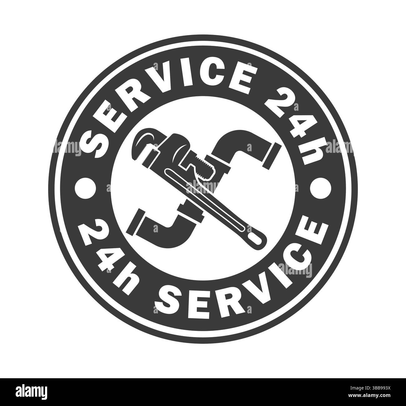 Plumbing services icon symbol, pipe wrench sign, Plumbing wrench logo ...