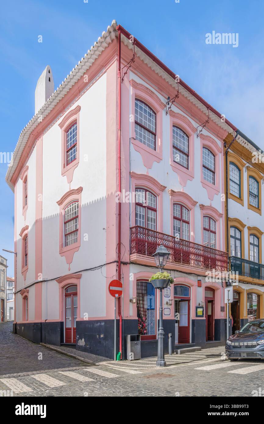 Corner Building with Balcony in Angra do Heroismo, Azores. Charming ...