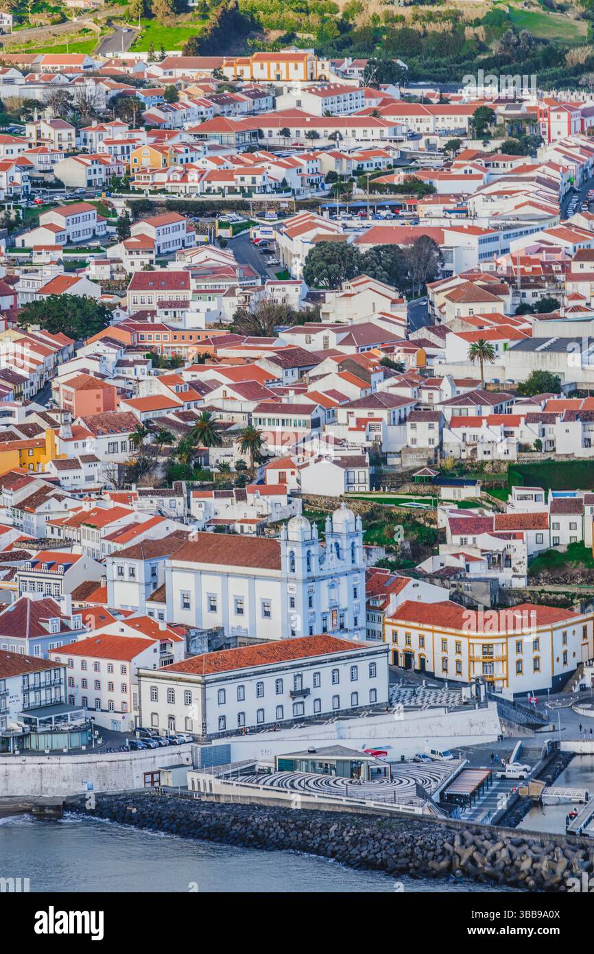 Breathtaking Overview of Angra do Heroismo and Harbor from Monte Brasil ...