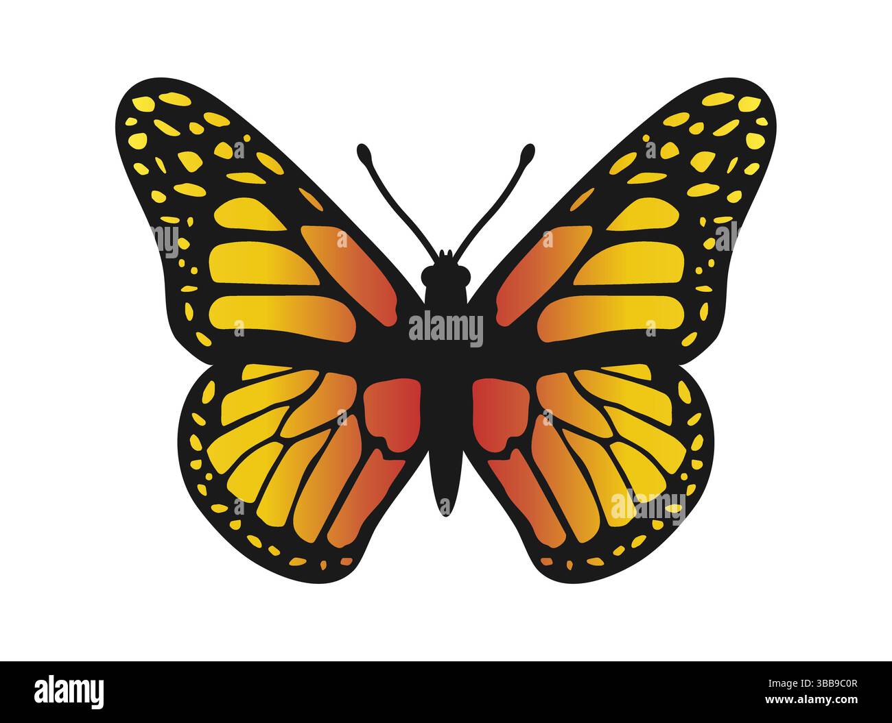 Monarch Butterfly silhouette icon symbol. Flying Butterfly moth logo ...