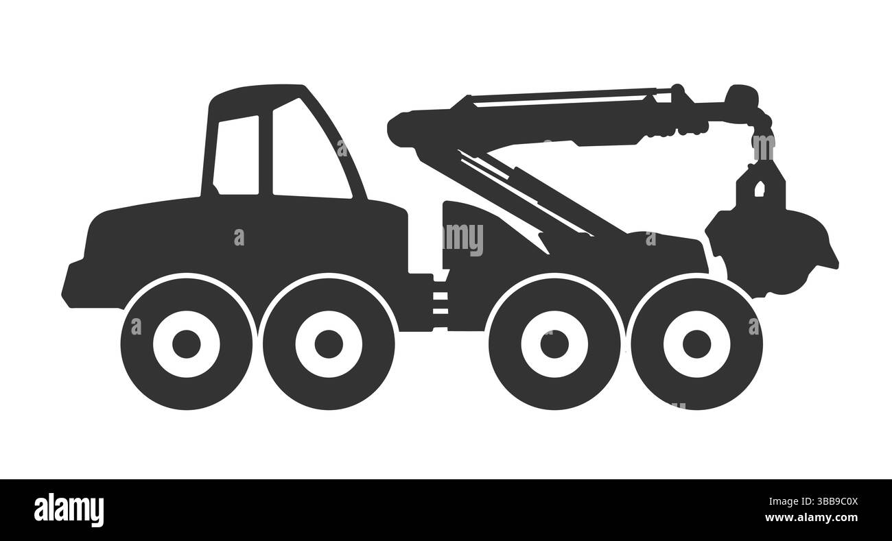 Forest harvesting warning. Log harvester icon symbol Shape. Timber ...