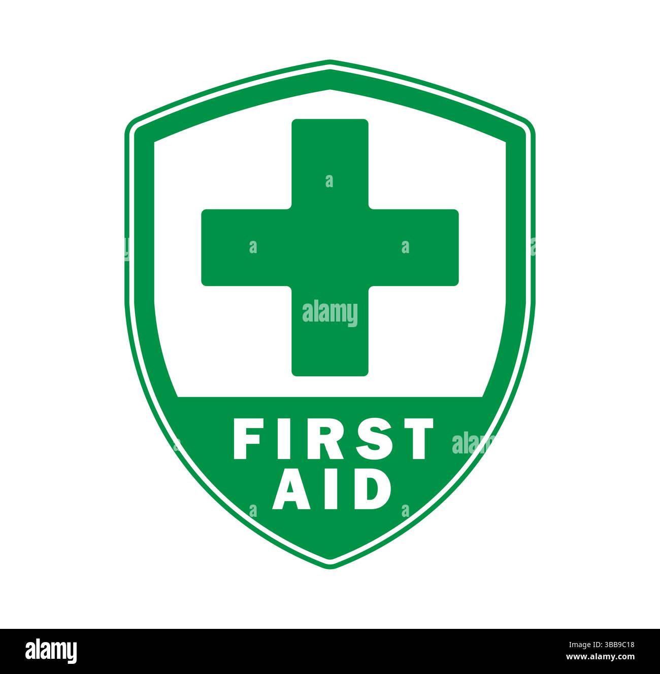 First Aid circle round medical icon symbol. Hospital doctor sign logo ...