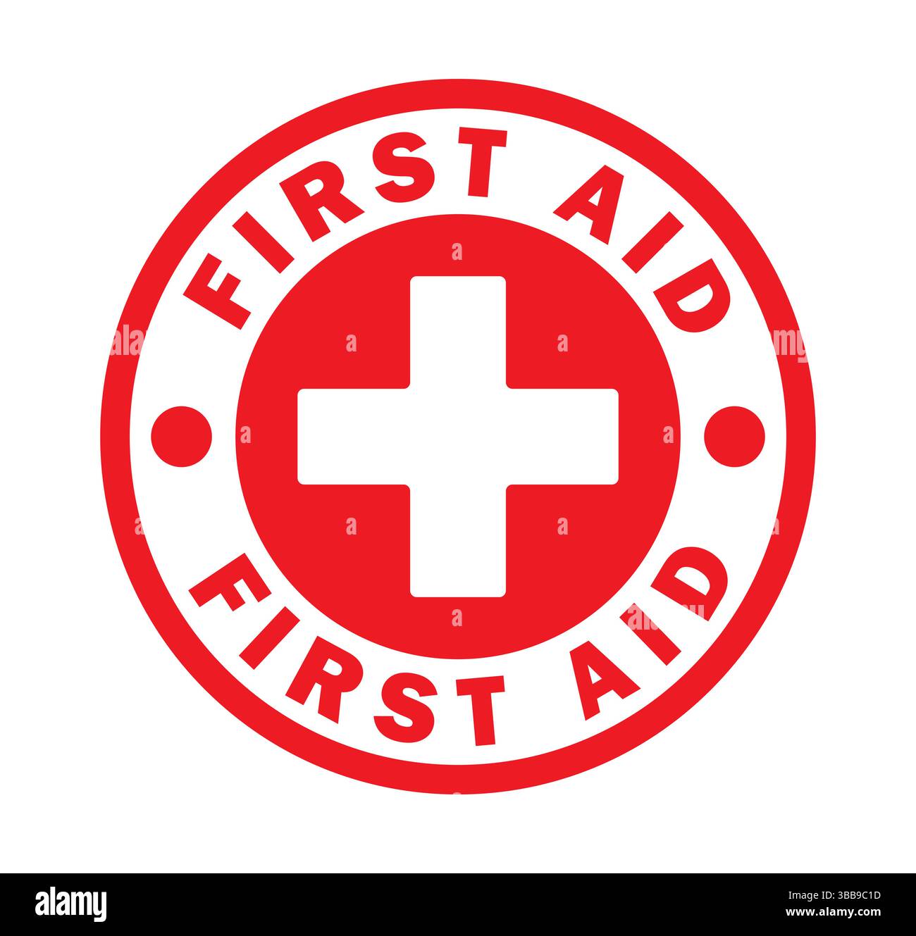First Aid circle round medical icon symbol. Hospital doctor sign logo ...