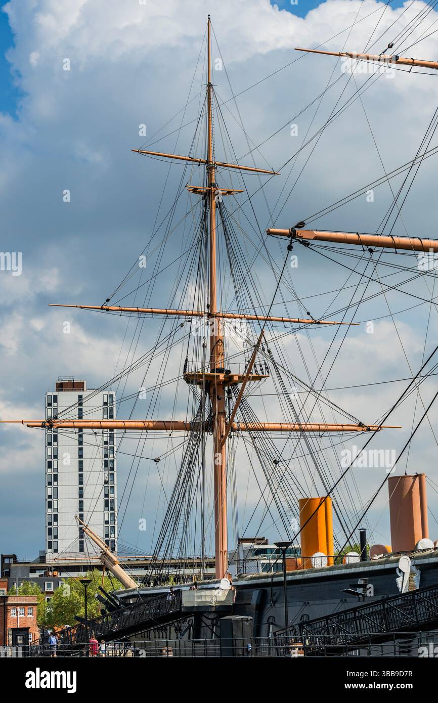 The square rigged HMS Warrior a giant iron clad warship, powered by ...