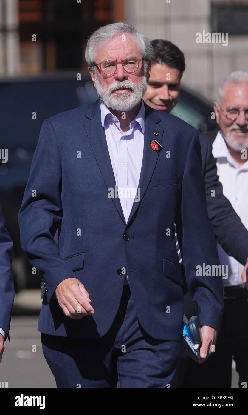 Former Sinn Fein president Gerry Adams arrives at the High Court in ...