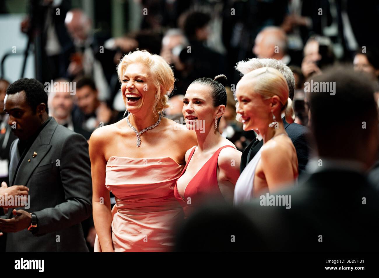 CANNES, FRANCE - MAY 14: (L-R) Eddie Hamilton, Hayley Atwell, Greg ...