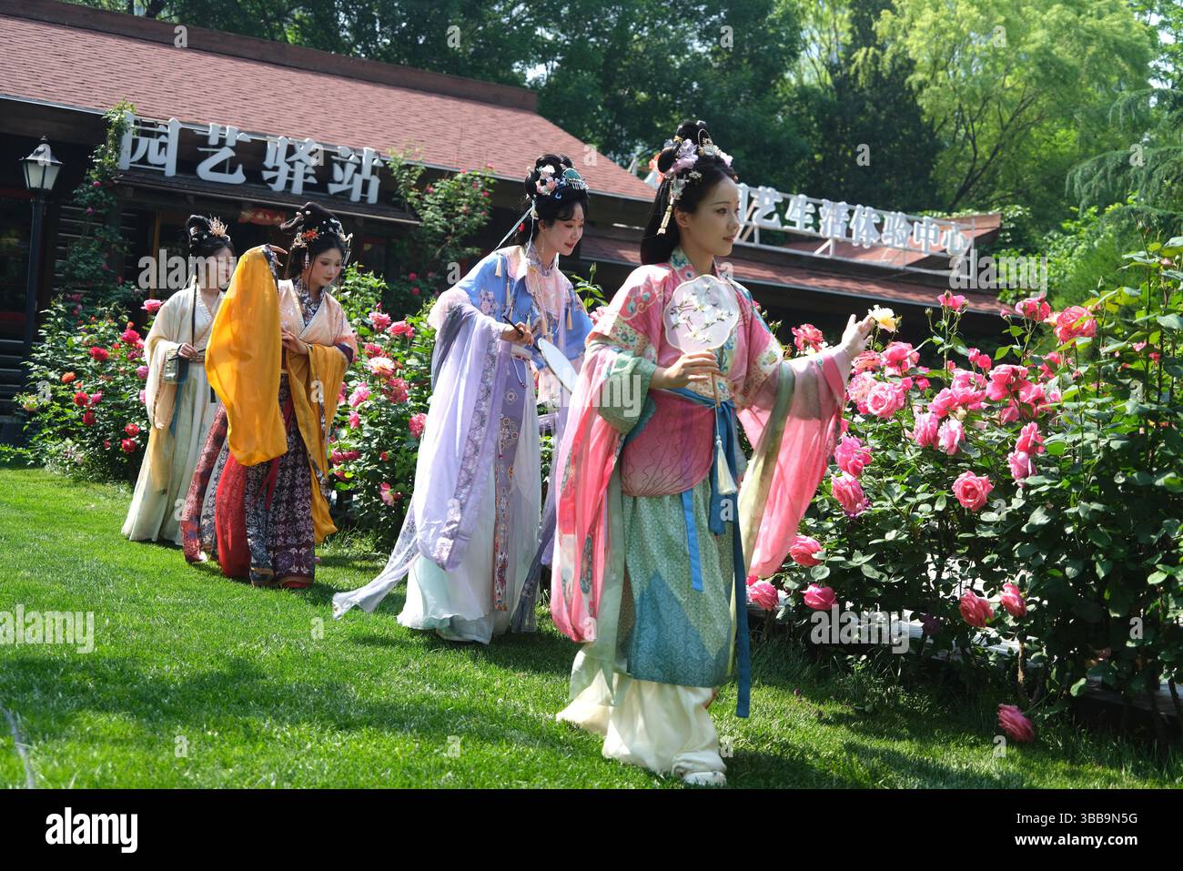 A hanfu show is staged in Shuangxiu Park in Beijing, China, 13 May ...
