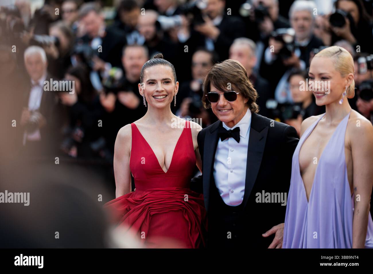 CANNES, FRANCE - MAY 14: (L-R) Eddie Hamilton, Hayley Atwell, Greg ...
