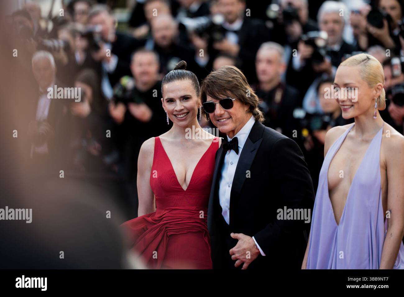 CANNES, FRANCE - MAY 14: (L-R) Eddie Hamilton, Hayley Atwell, Greg ...