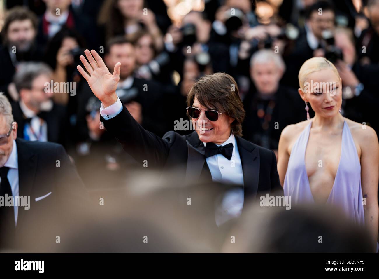 CANNES, FRANCE - MAY 14: (L-R) Eddie Hamilton, Hayley Atwell, Greg ...