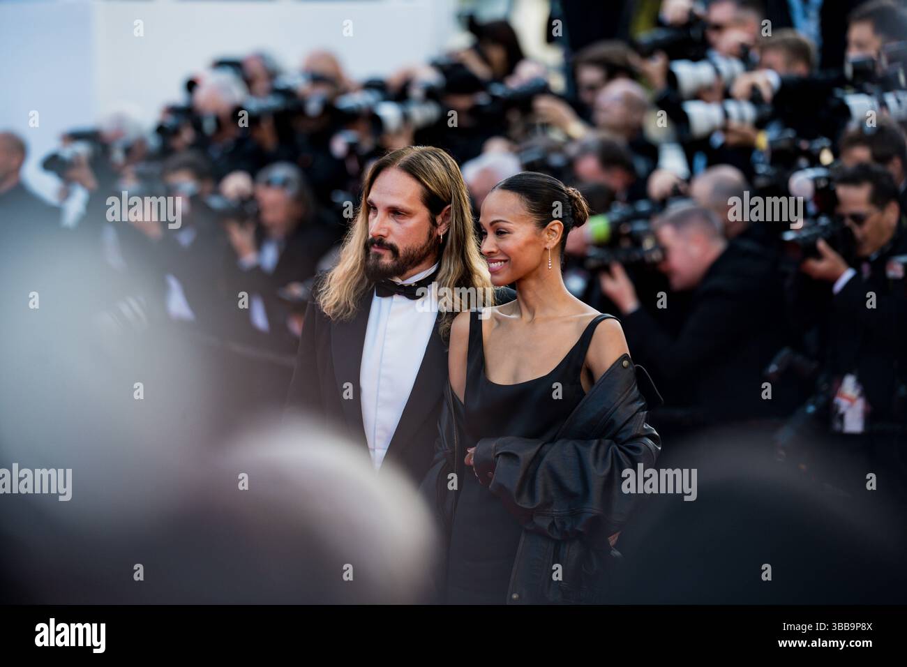 CANNES, FRANCE - MAY 14: Marco Perego and Zoe Saldana attend the ...