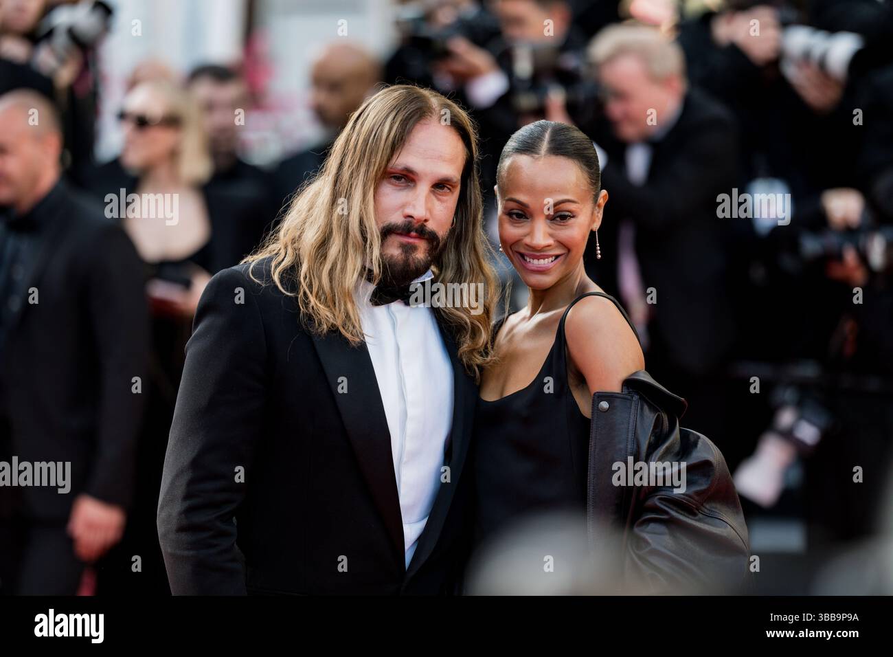 CANNES, FRANCE - MAY 14: Marco Perego and Zoe Saldana attend the ...