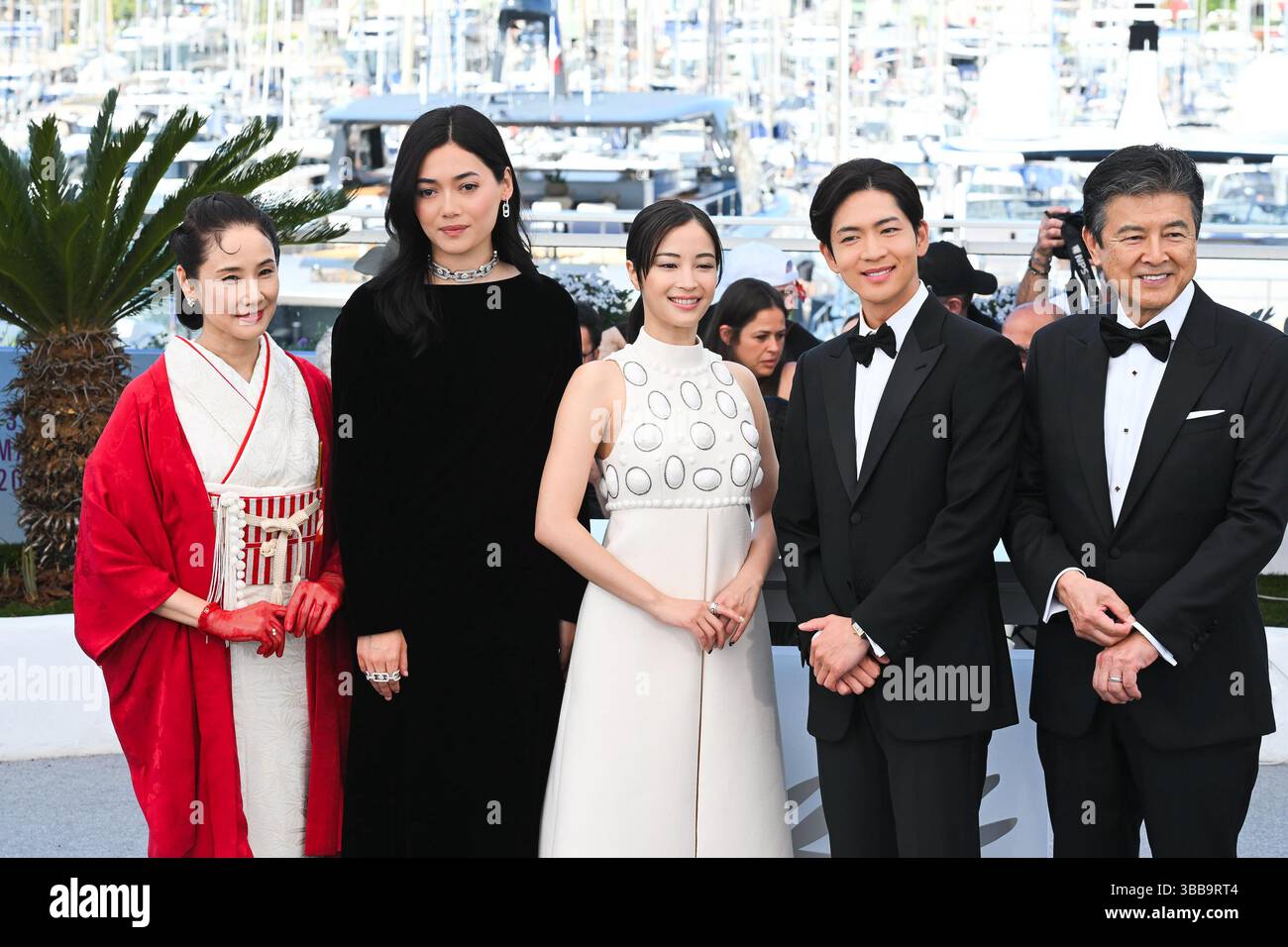 Cannes, France. 15th May, 2025. day 3 - Photocall of the film "A Pale View of Hills”. In the ...