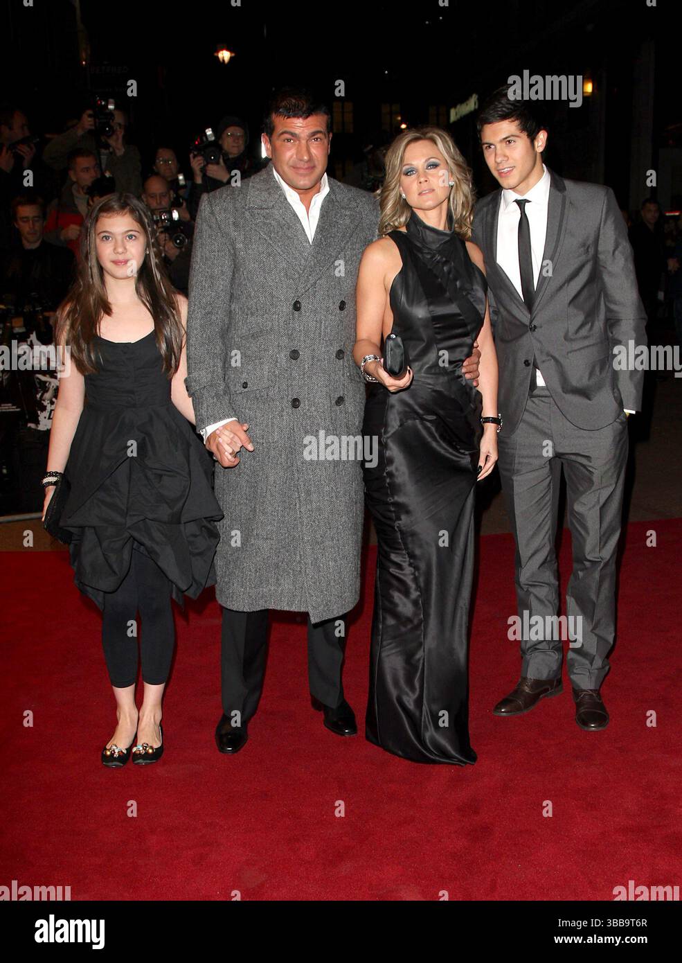 Tamer Hassan and his family at the premiere of "Dead Man Running" in ...