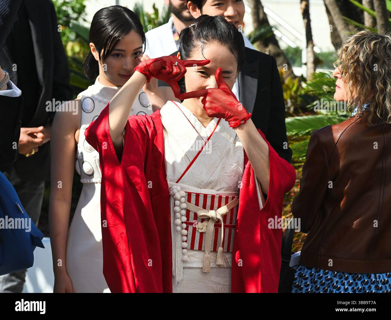 Cannes, France. 15th May, 2025. day 3 - Photocall of the film "A Pale View of Hills”. In the ...