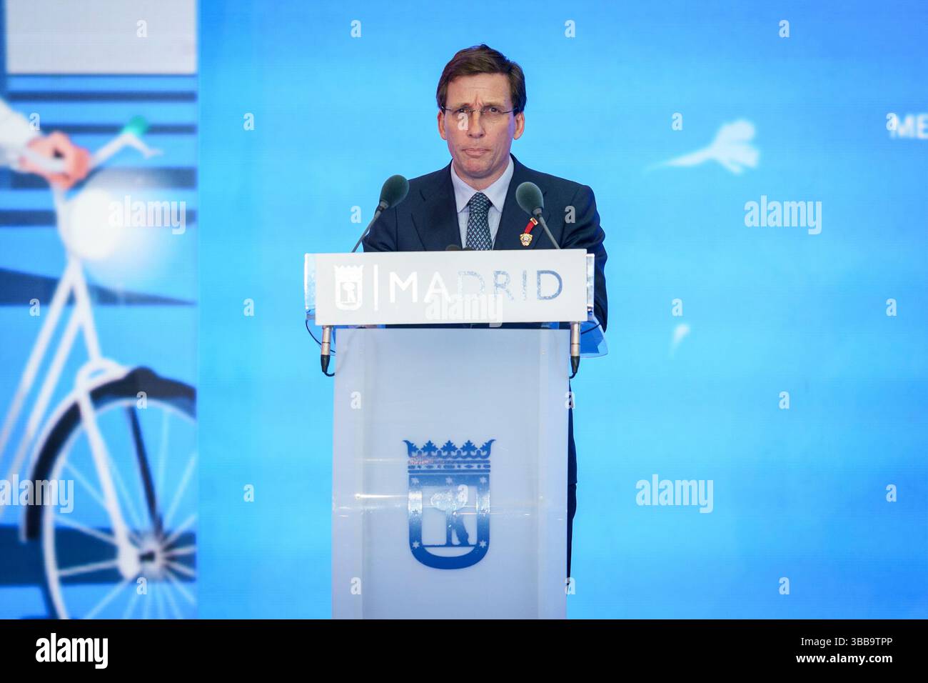 The Mayor of Madrid, José Luis Martínez-Almeida, speaks during the ...