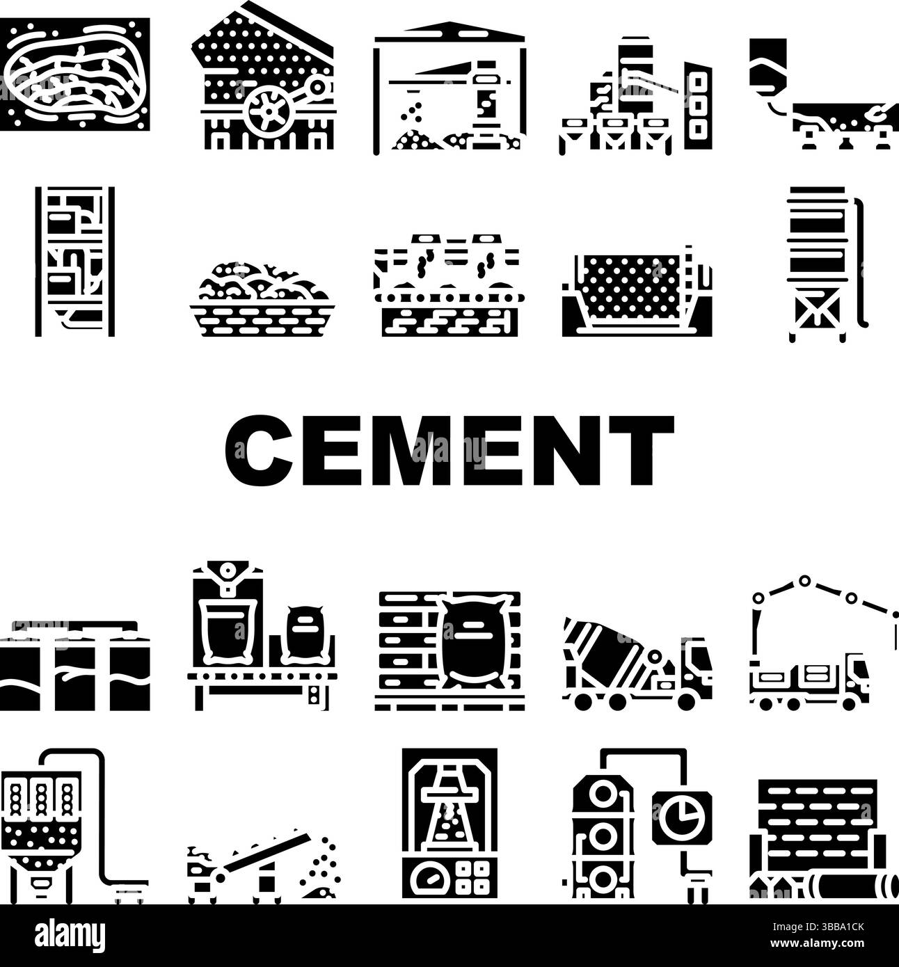 cement production clinker icons set vector Stock Vector Image & Art - Alamy