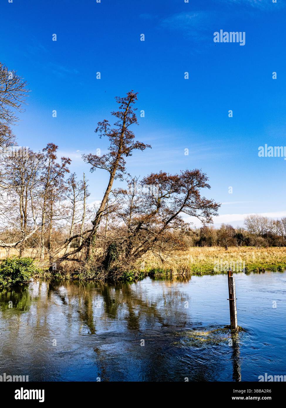 The River Itchen in full flood at Mansbridge (Southampton, England ...