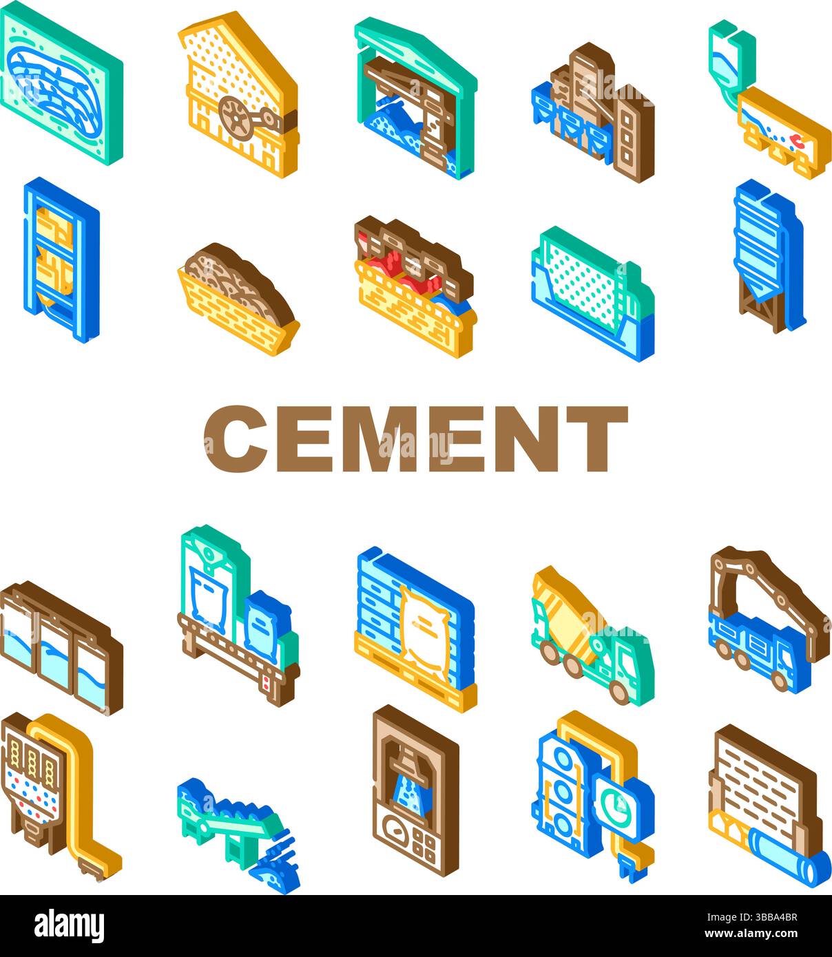 cement production clinker icons set vector Stock Vector Image & Art - Alamy