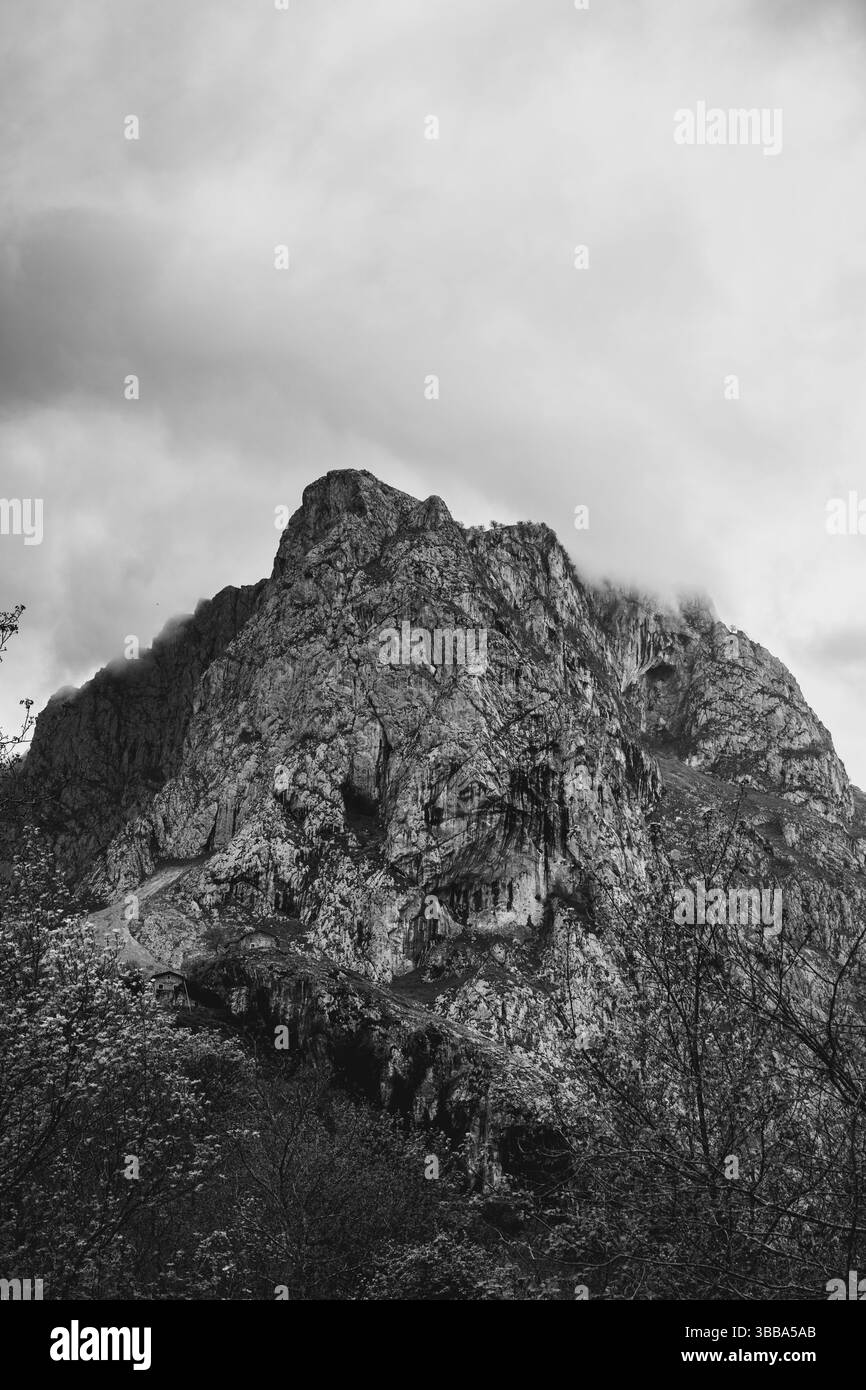 Amazing mountains panorama from Black and White Stock Photos & Images ...