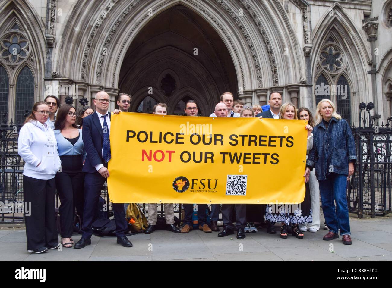London, UK. 15th May 2025. Members of the Free Speech Union and ...