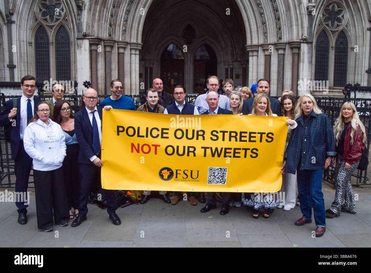 London, UK. 15th May 2025. Members of the Free Speech Union and ...