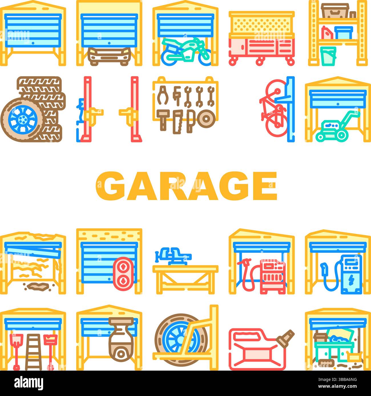 Garage storage workshop icons hi-res stock photography and images - Alamy