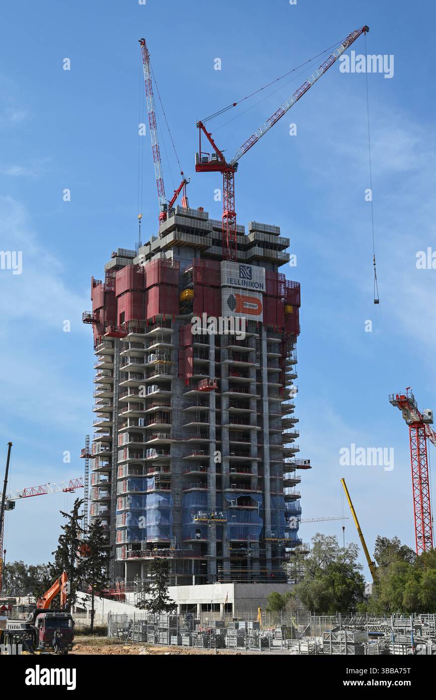Construction of the tallest building in Greece known as the Riviera ...