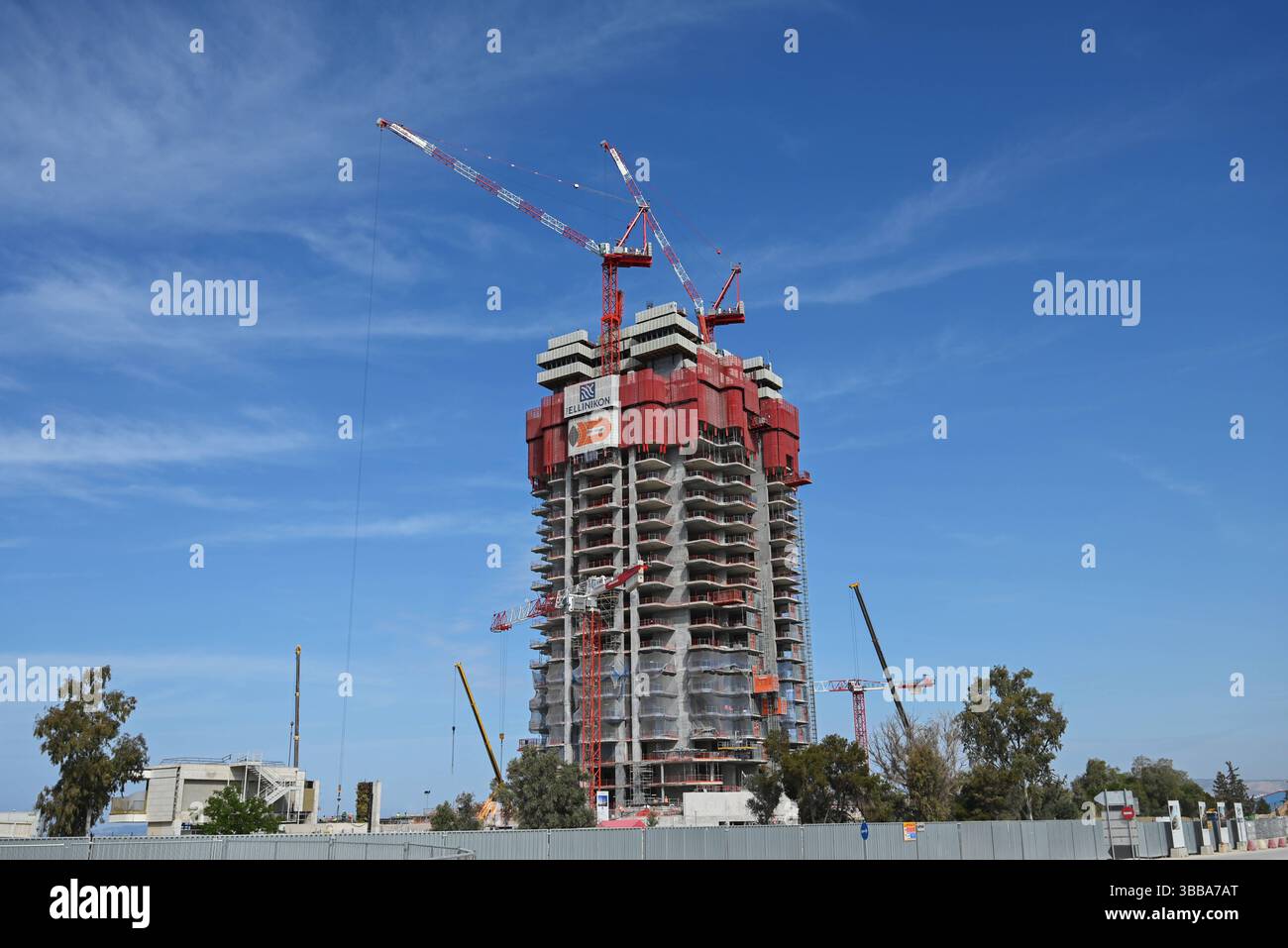 Construction of the tallest building in Greece known as the Riviera ...