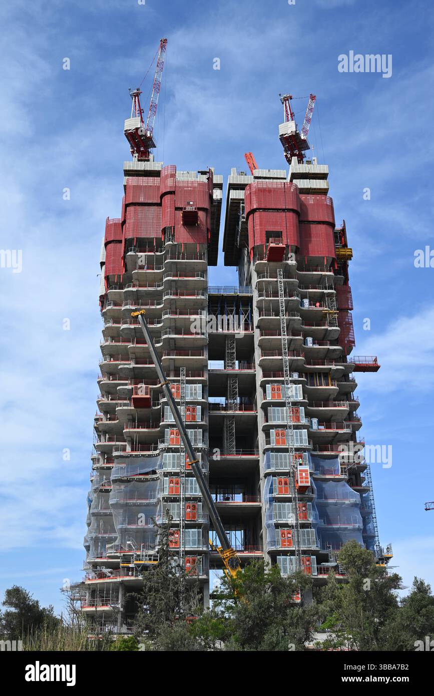 Construction of the tallest building in Greece known as the Riviera ...