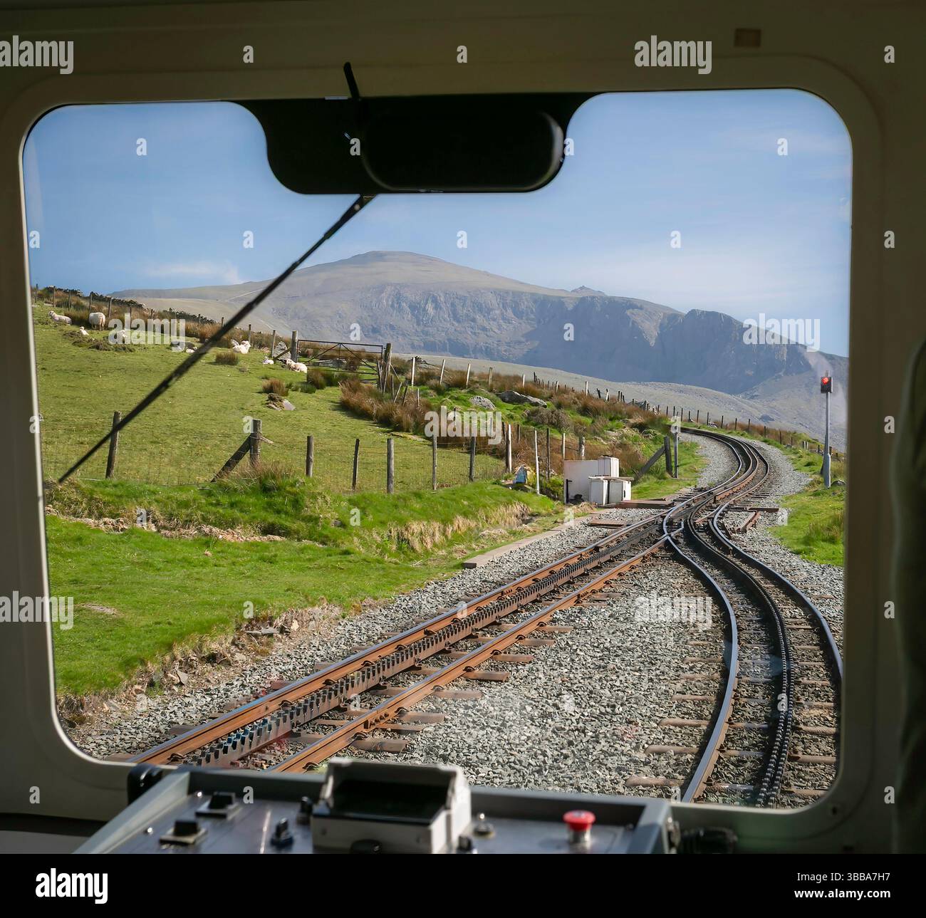 Editorial Llanberis, UK - April 29, 2025 Drivers view from the window ...