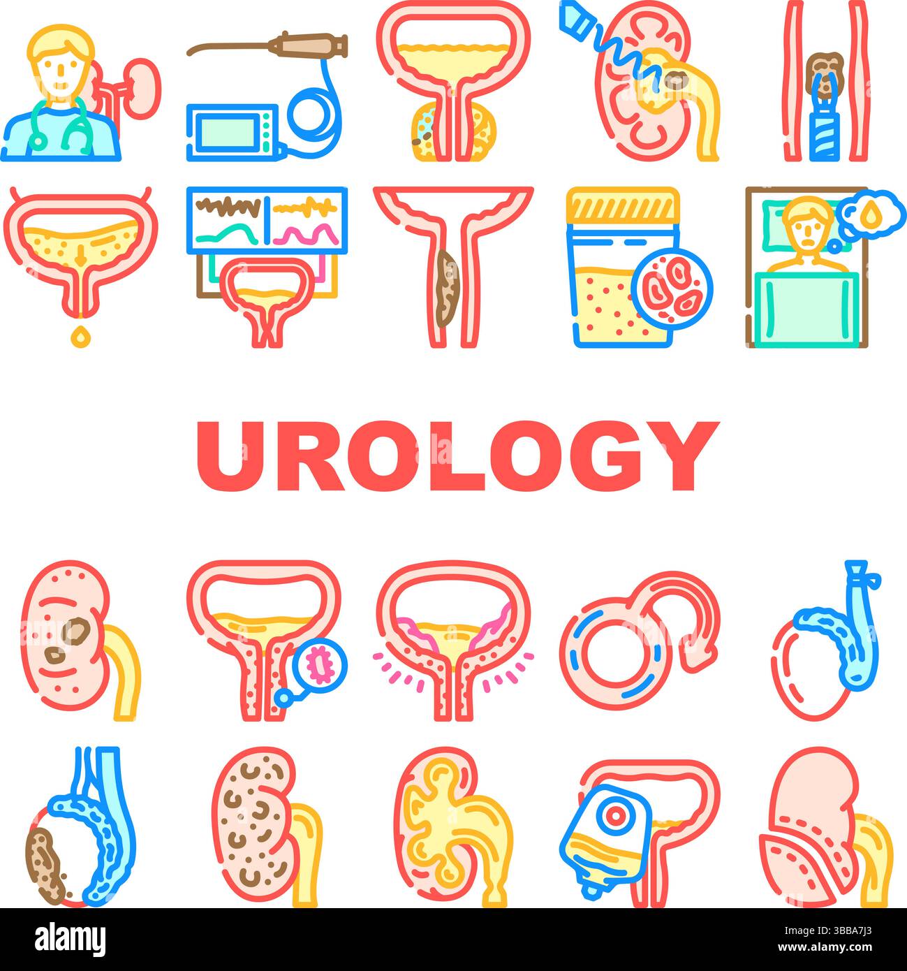 urology nephrology prostate icons set vector Stock Vector Image & Art ...