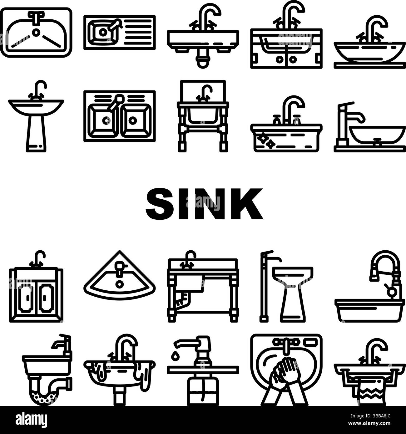 Kitchen sink installation Black and White Stock Photos & Images - Alamy