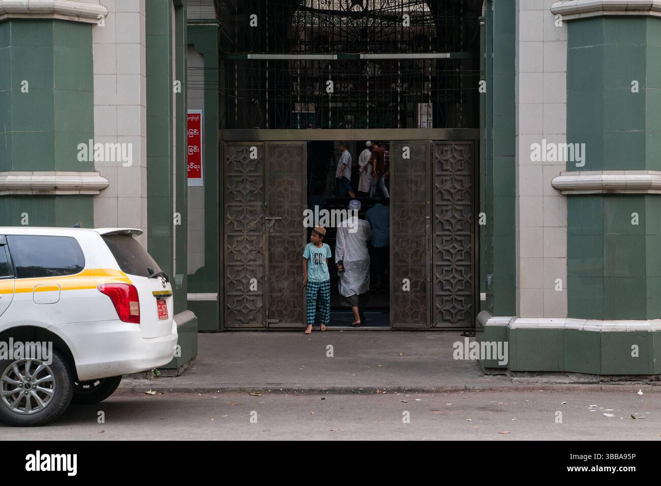 Yangon, Myanmar - 6 April, 2025: The Surti Sunni Jamah Mosque, a ...