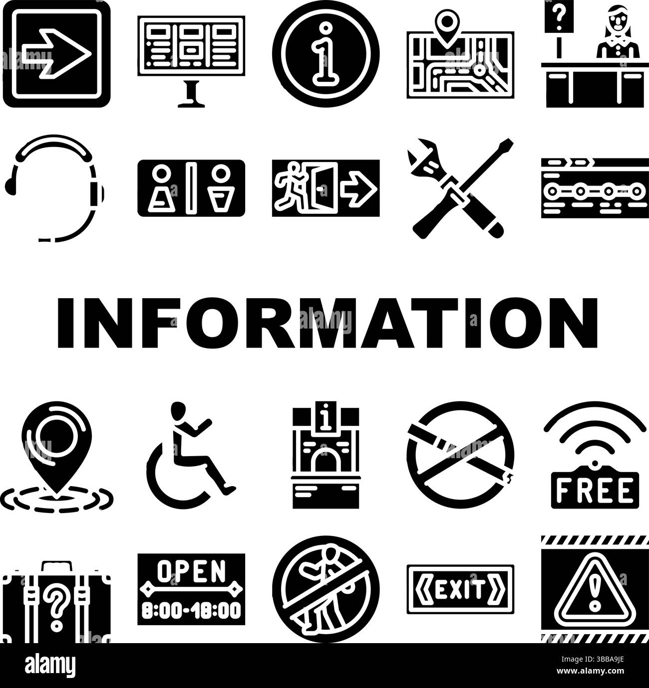 information data knowledge icons set vector Stock Vector Image & Art ...