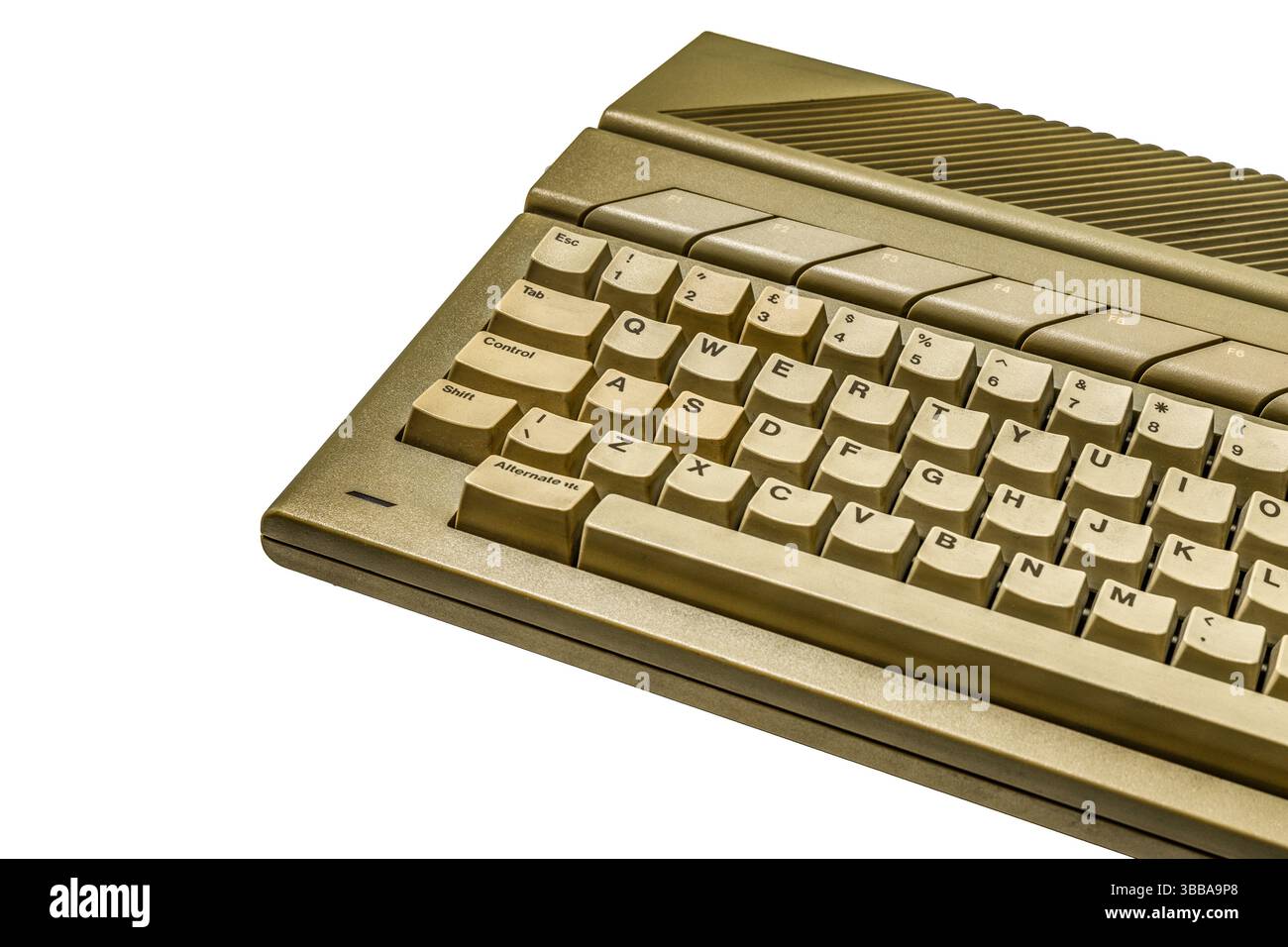 Antique computer from the 1990s on a white background, a museum piece ...