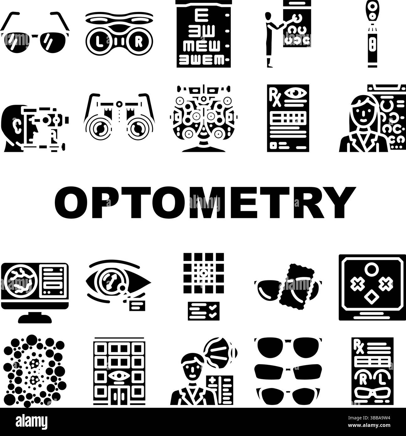 optometry vision eyewear icons set vector Stock Vector Image & Art - Alamy