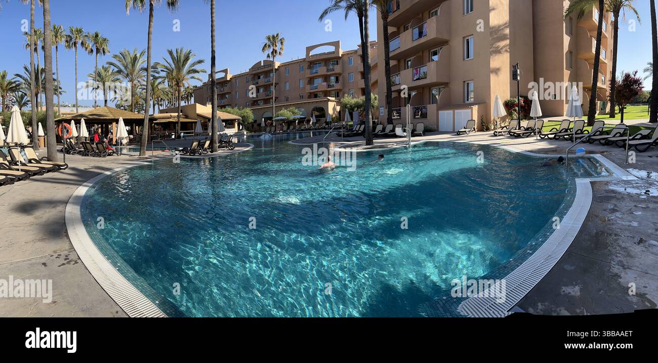 Pool at Protur Bonaire Resort Cala Bona Majorca Stock Photo - Alamy