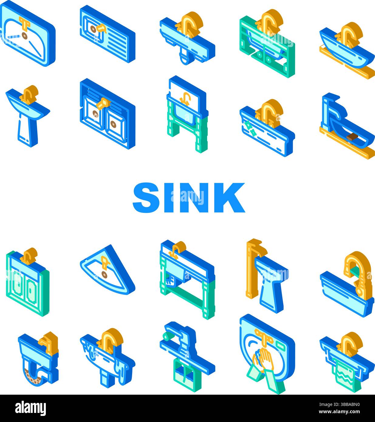 Double kitchen sink Stock Vector Images - Alamy