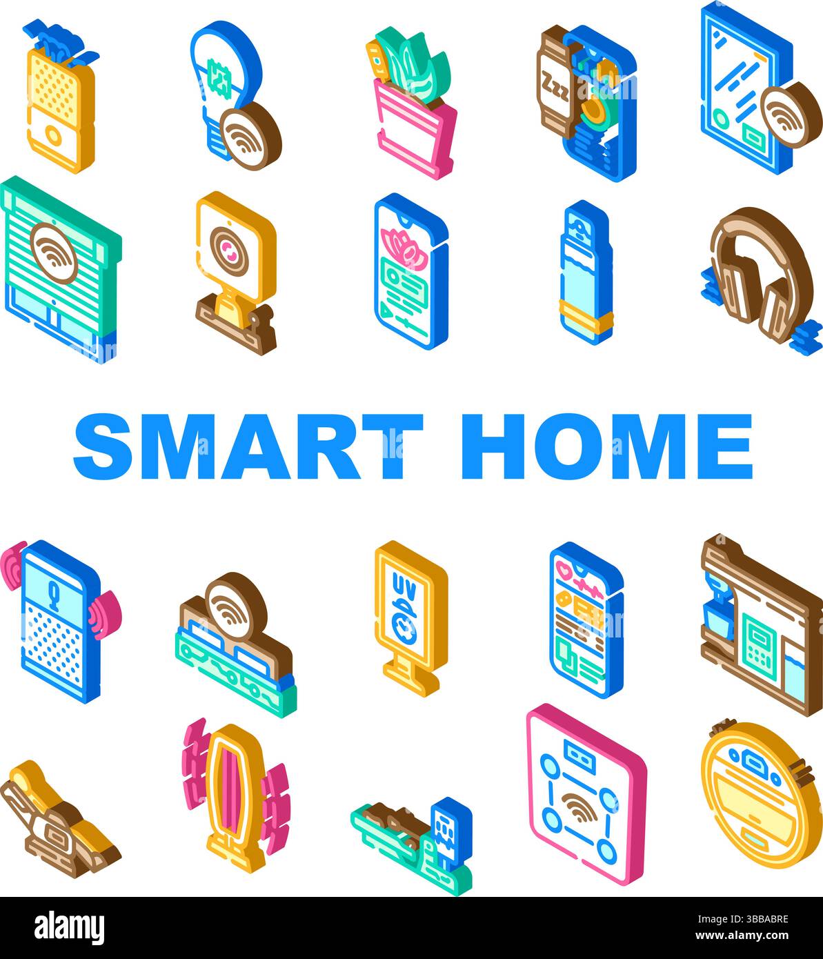 Isometric smart home management Cut Out Stock Images & Pictures - Alamy