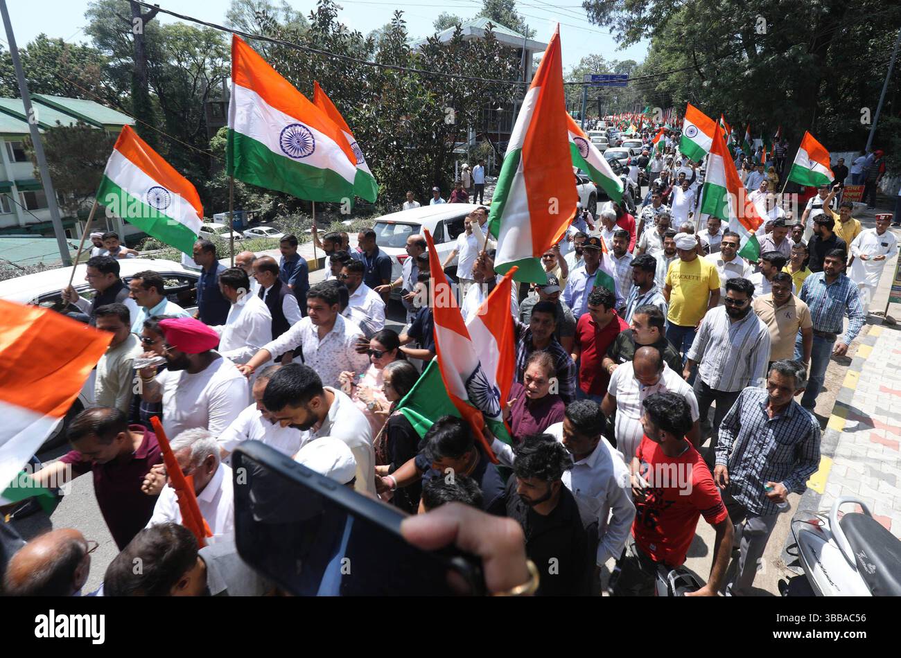Tricolor March in Dharamshala, India Supporters of India s Bharatiya ...