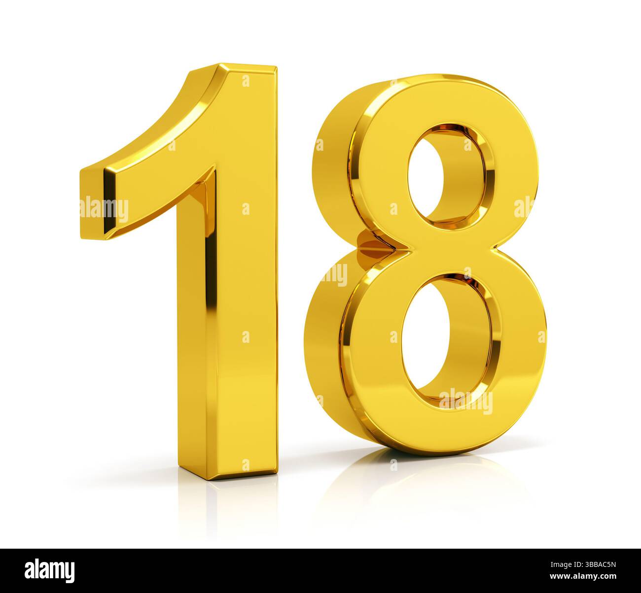 Number 18 isolated on white background Stock Photo - Alamy