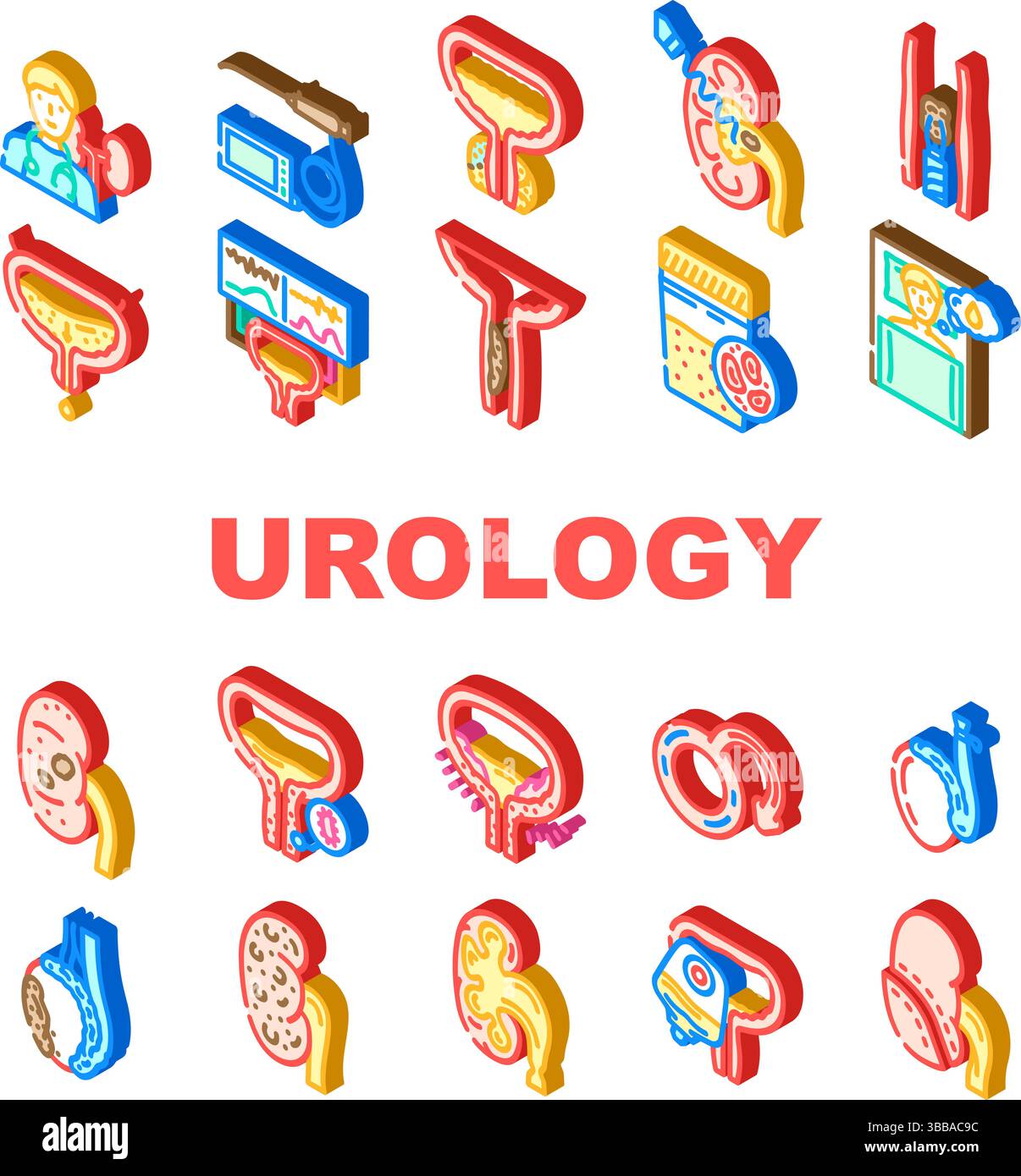 urology nephrology prostate icons set vector Stock Vector Image & Art ...