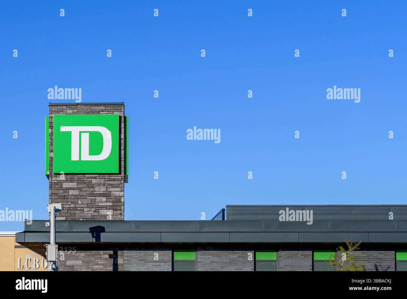 TD (Toronto-Dominion) Bank logo on top of a branch building Stock Photo ...