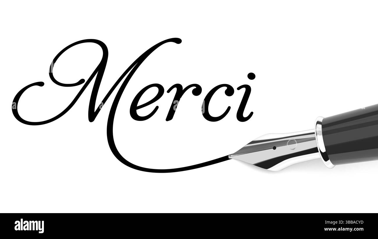 Fountain pen ink thank you Black and White Stock Photos & Images - Alamy