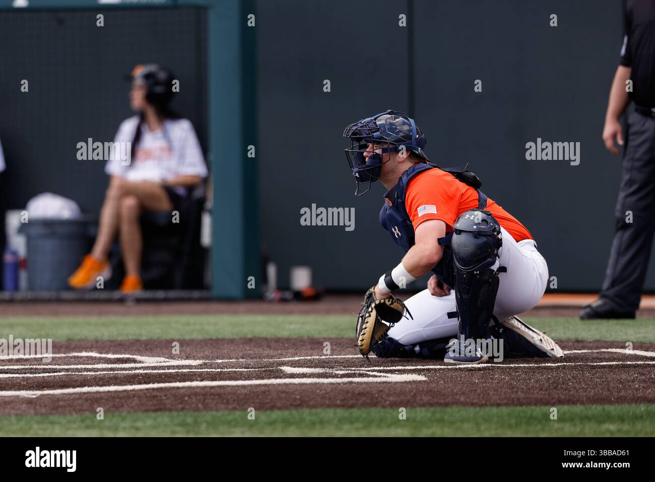 Auburn Tigers catcher Chase Fralick (44) on defense against the ...