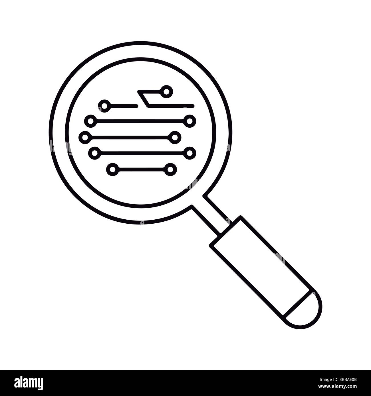 Magnifying Glass on Circuit Board. Technology Research Concept Stock ...