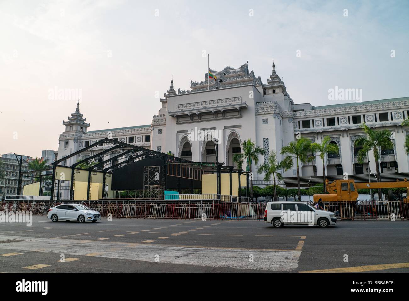 Yangon, Myanmar - 6 April, 2025: The Yangon City Hall, an iconic ...